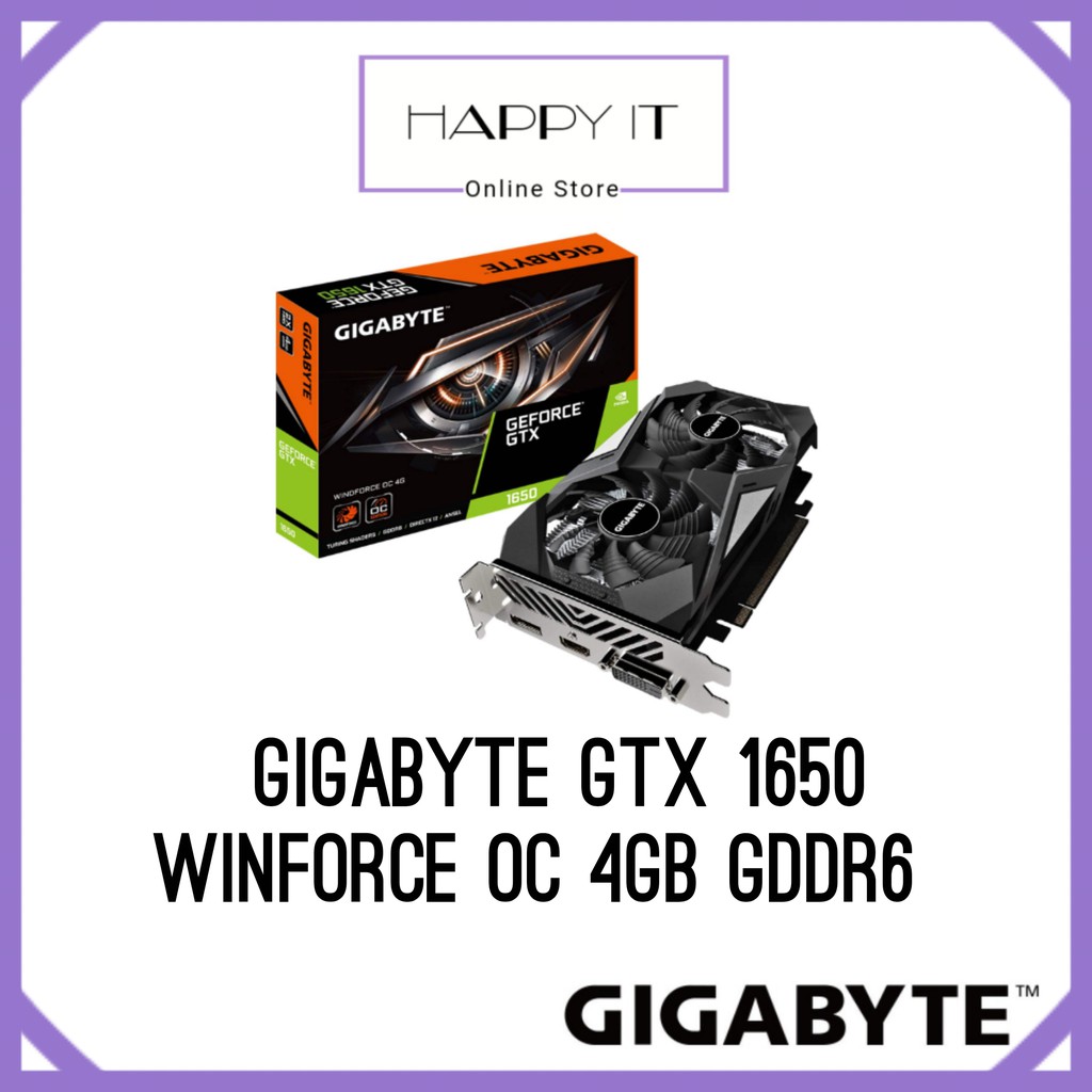 Gigabyte GeForce® GTX 1650 D6 WINDFORCE OC 4GB GDDR6 128bit Graphic Card (GV-N1656WF2OC-4GD ...