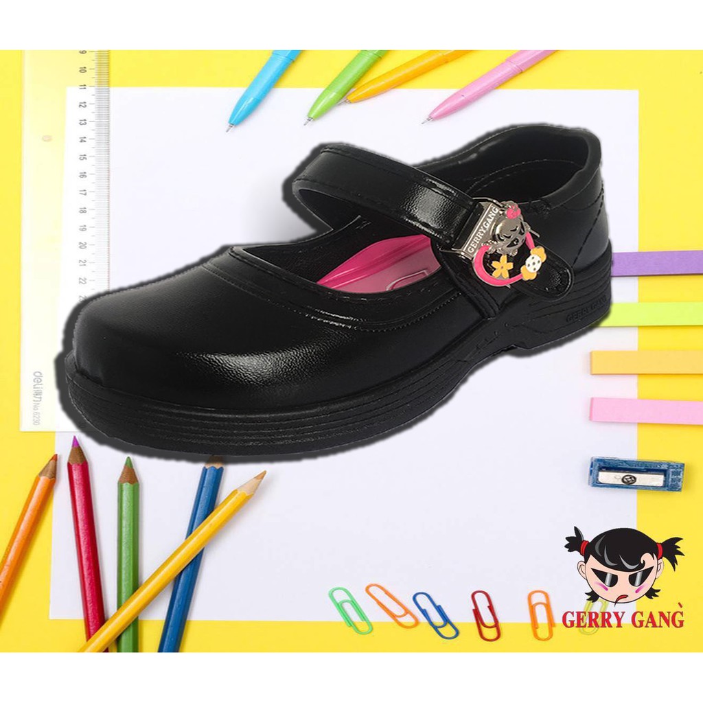 Gerry Gang Black Leather Student Shoes Model G-555 | Shopee Malaysia