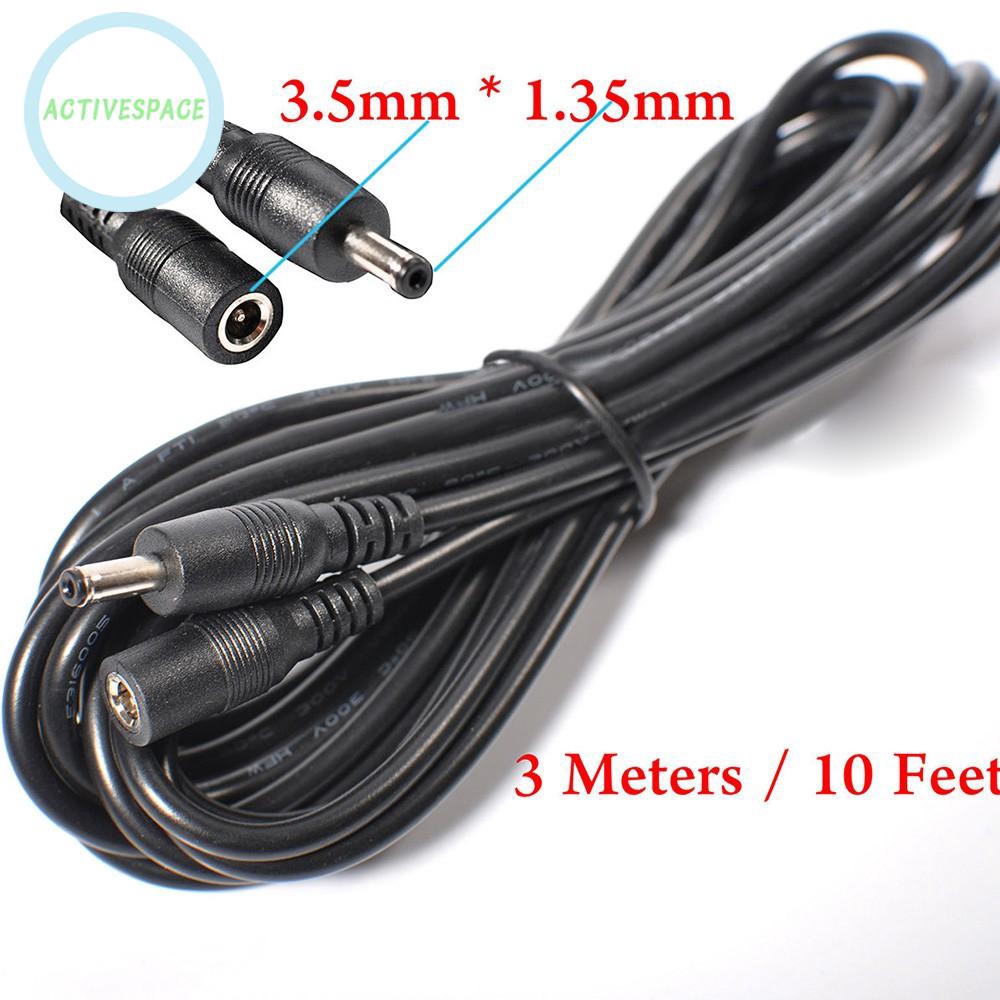 3M 10 Feet DC 5V 3.5x1.35MM Power Extension Cable For CCTV Security ...