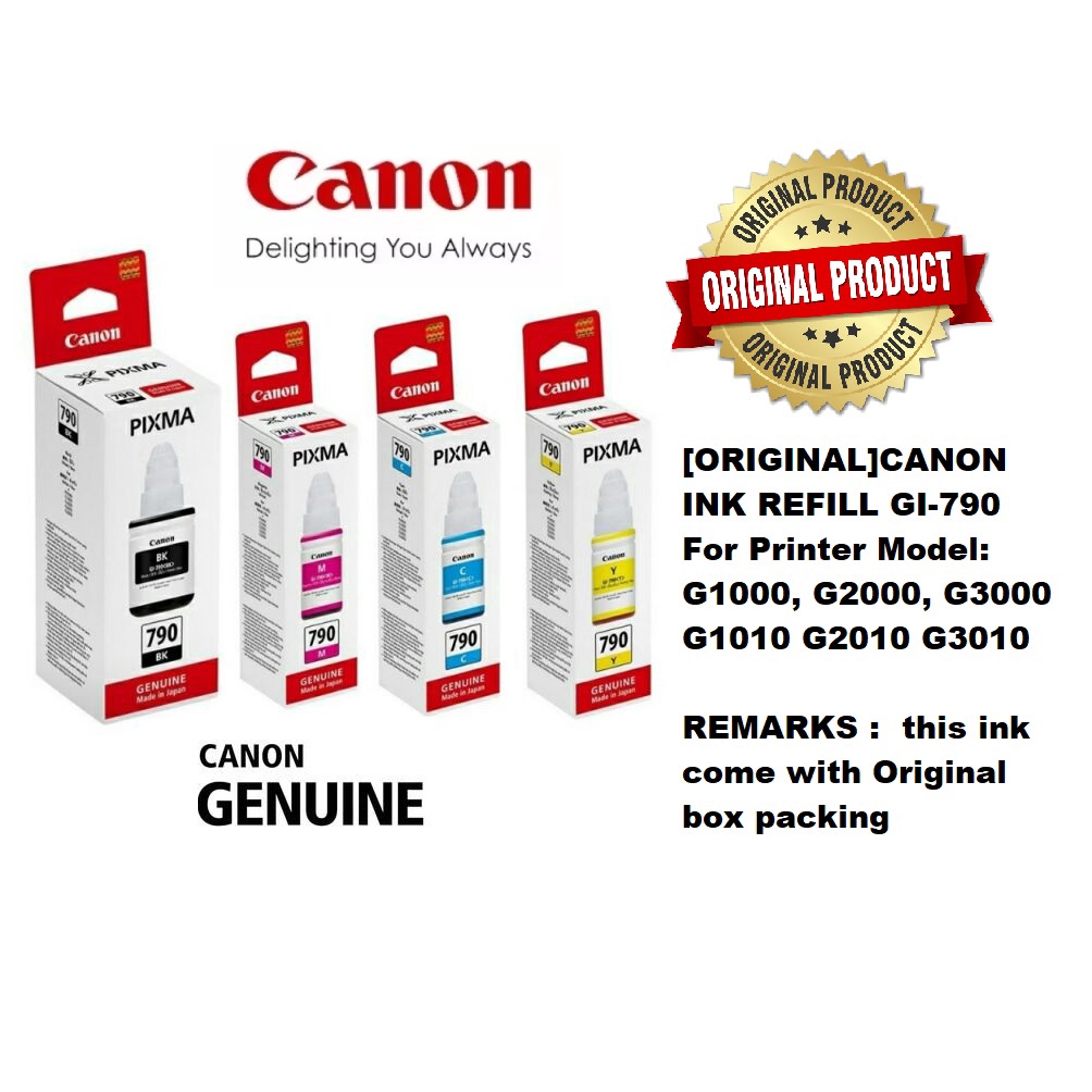 [ORIGINAL]CANON INK REFILL GI-790 FOR PRINTER G1000 G2000 G3000 G4000 ...