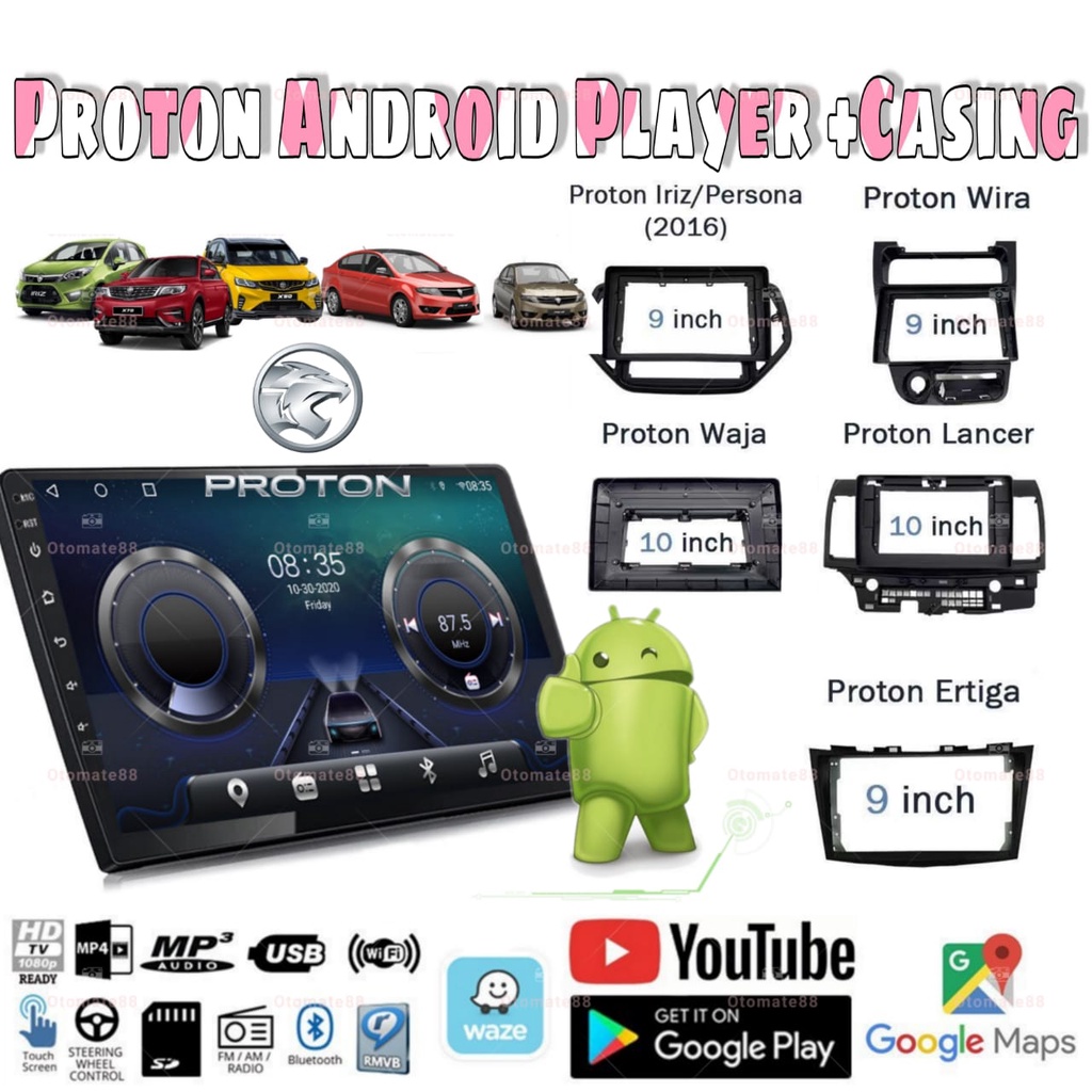 2+16G Android Player Proton 9” 10” OEM Casing Plug and Play Socket saga ...
