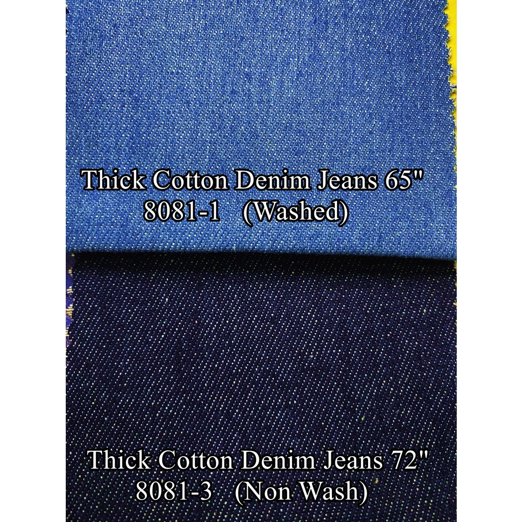 Thick Cotton Denim Fabric/Jeans Fabric 65” /71” - Kain Denim Cotton ...