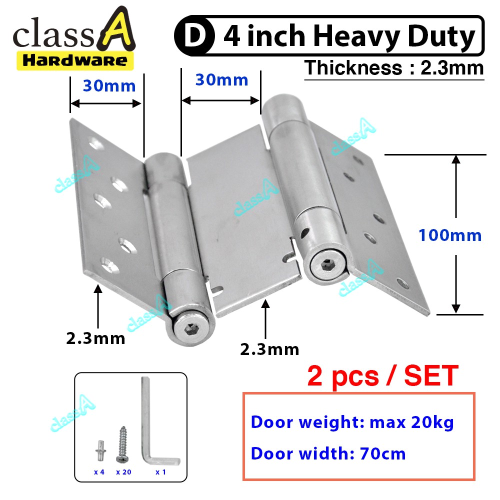 ClassAHW Cowboy Double Action Spring Swing Door Hinges Self Closing ...