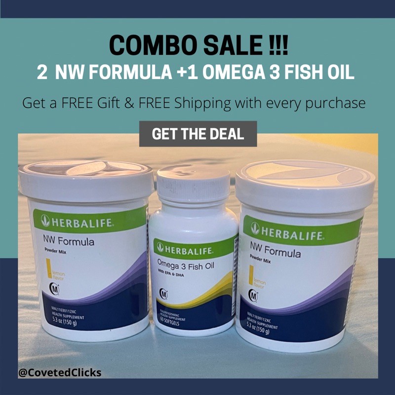 [Combo Sale : 2 Herbalife nw formula+ 1 Herbalife omega 3 fish oil ...