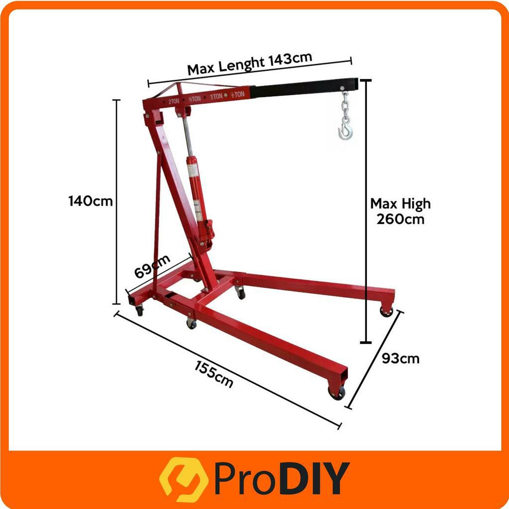 PRODIY Heavy Duty Hydraulic Engine Crane 2 TON 2T Jack Engine Stand ...