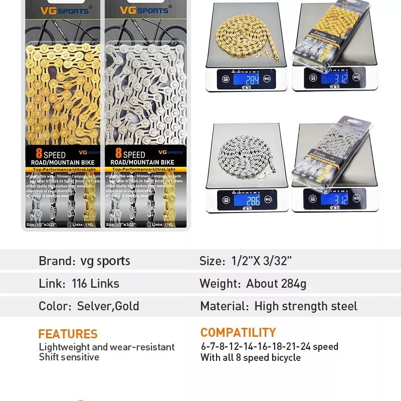 VG Sports Bicycle Chain 6 7 8 9 10 11 Speed 8s 9s 10s 11s Velocidade ...