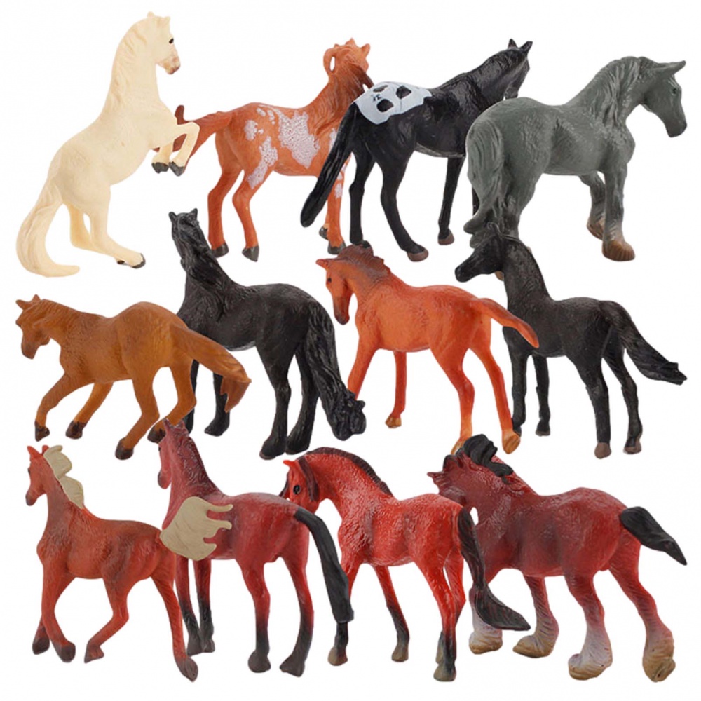 12PCS mini Arabian Horse Hanoverian Morgan Stallion Toy Figures Plastic ...