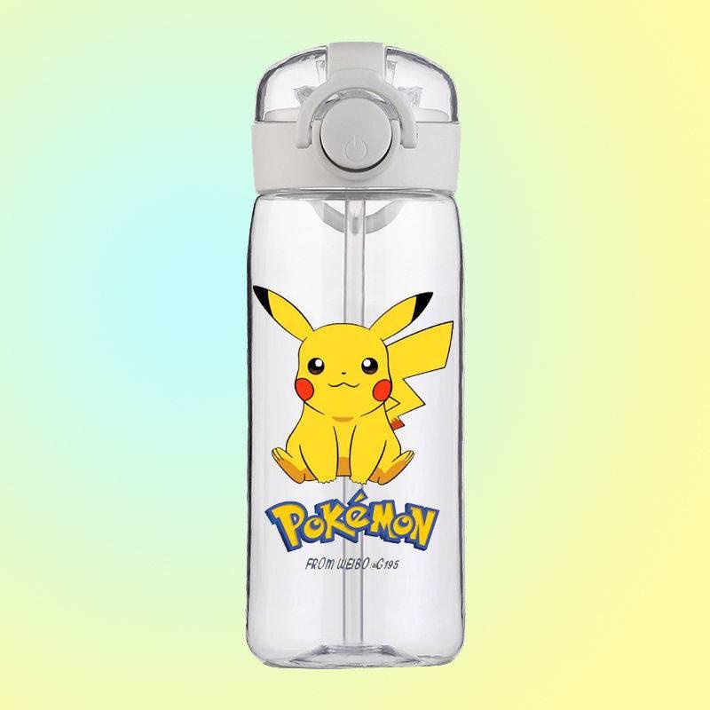 Pikachu straw water bottle, 皮卡丘水瓶,，吸管水瓶，Pokémon surrounding small water ...