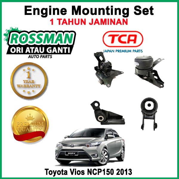 Toyota Vios NCP150 2013 TCA Engine Mounting Set 1 Year Warranty ...