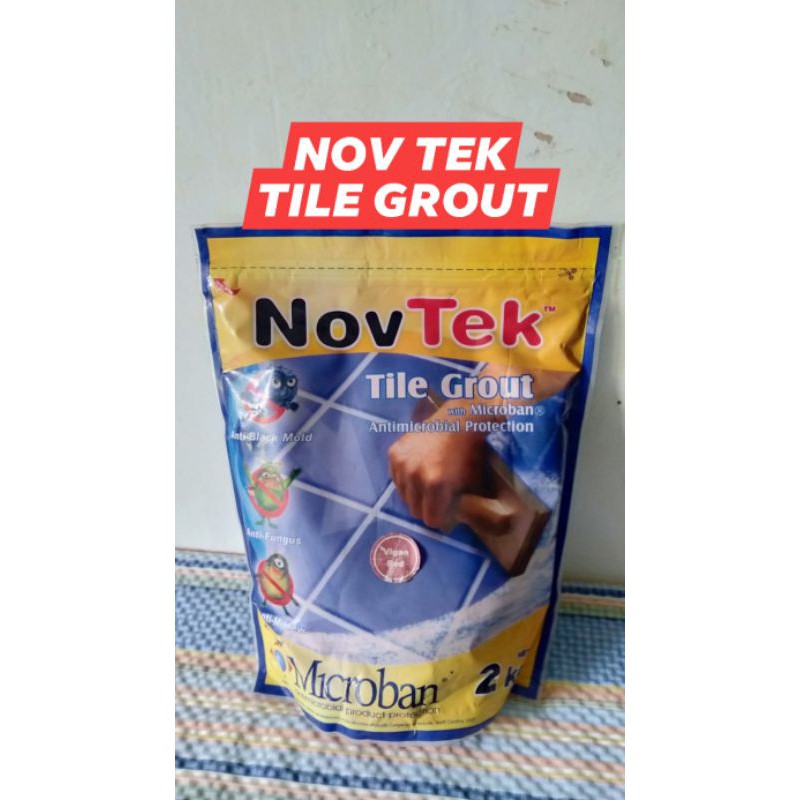 Nov Tek TILE GROUT WITH ANTIMICROBIAL PROTECTION 2KG color: VEGAN RED ...