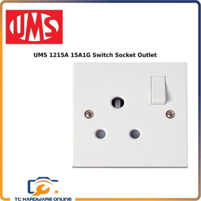 UMS SIRIM 15A 3 Pin Power Switch Socket Outlet 1215A for Air Cond Con ...