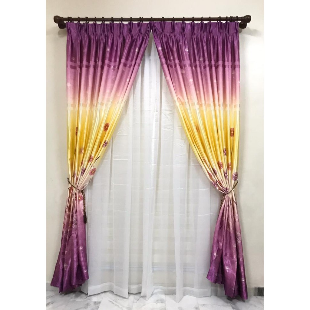 2 WARNA Langsir Corak Cantik Murah / Nice Curtain Living Room Window ...