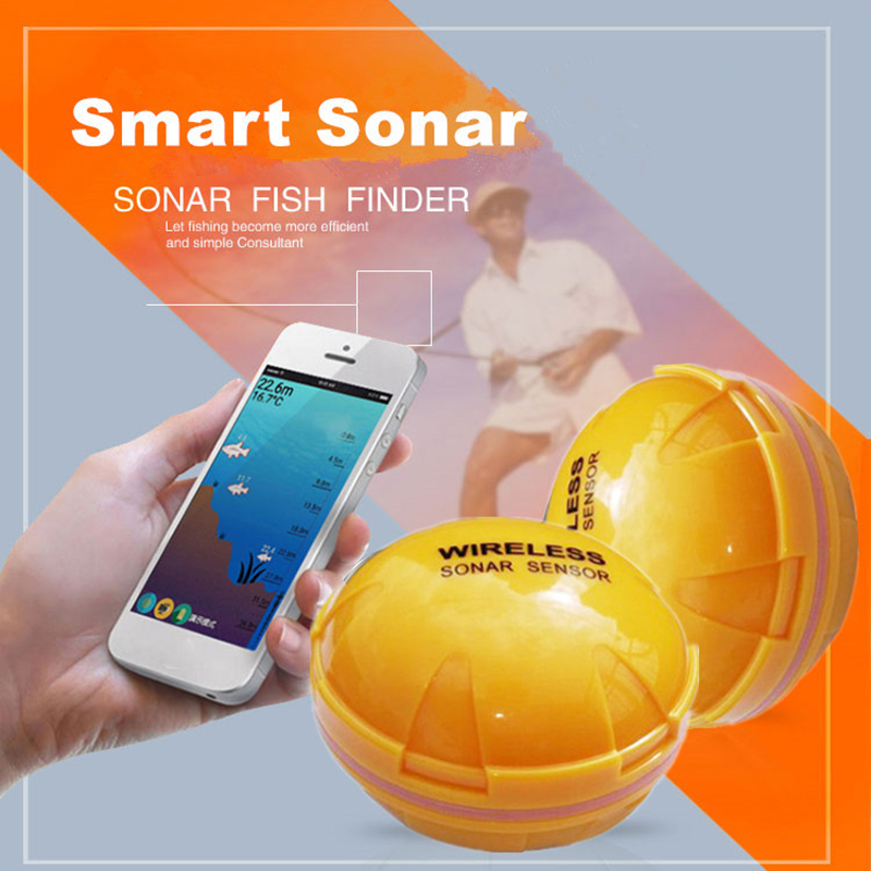 30m Depth Underwater Wireless Fish Finder Echo Sounder Phone Bluetooth ...