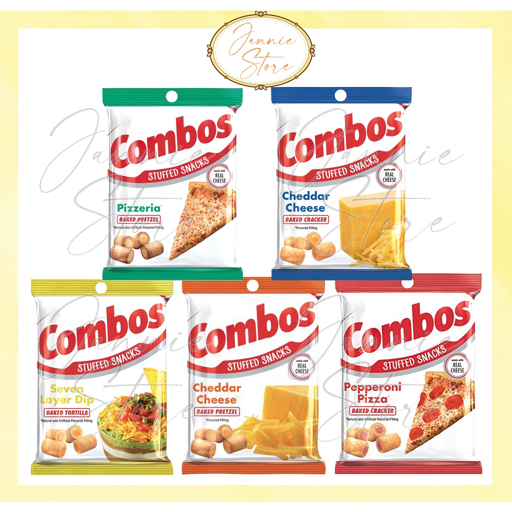 COMBOS Stuffed Snacks Cheddar Cheese/Pizzeria (Baked Pretzel/Cracker ...
