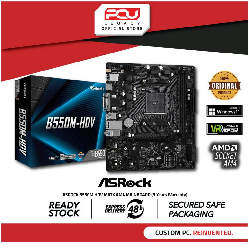 ASROCK B550M HDV MATX AM4 MAINBOARD (3 Years Warranty) | Shopee Malaysia