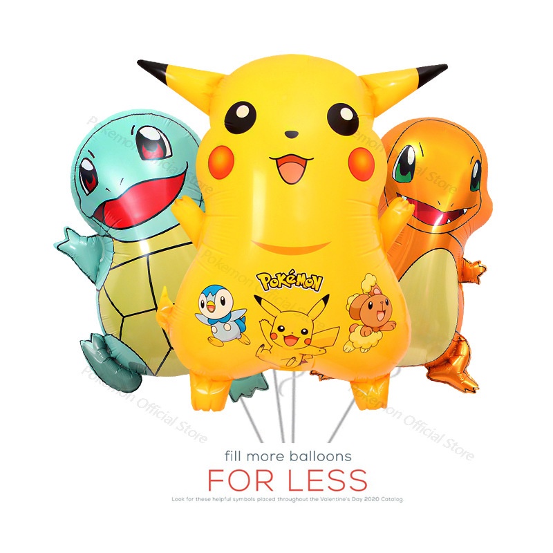 Pokemon Cartoon Aluminum Film Balloons Cute Pikachu Charmander ...