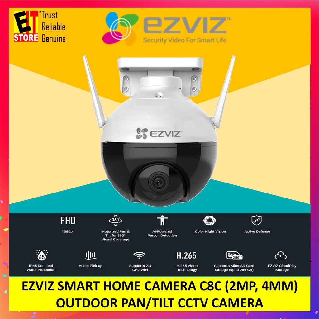 EZVIZ SMART HOME CAMERA C8C (2MP, 4MM) OUTDOOR PAN/TILT CCTV CAMERA ...