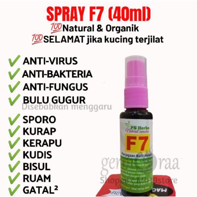 Spray Semulajadi Natural Spray F7 Ulcer Kucing Luka Kurap Nanah Bisul ...