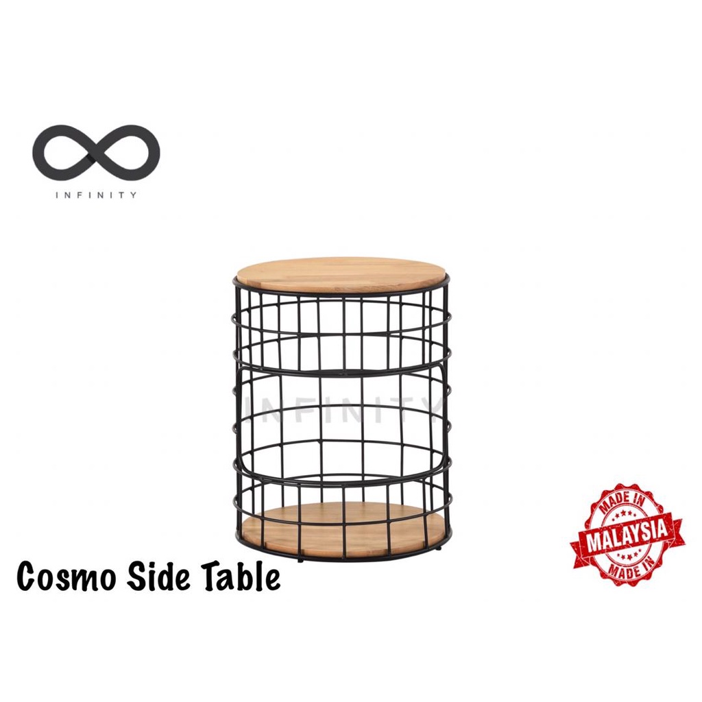 Infinity Cosmo Side Table / Tea Table / Metal Leg / Top Solid Wood ...