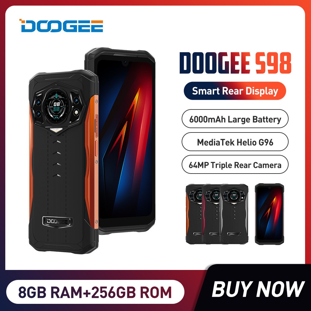 DOOGEE S98 Rugged Phone Android 12.0 G96 Octa Core 8+256GB 64MP Camera ...