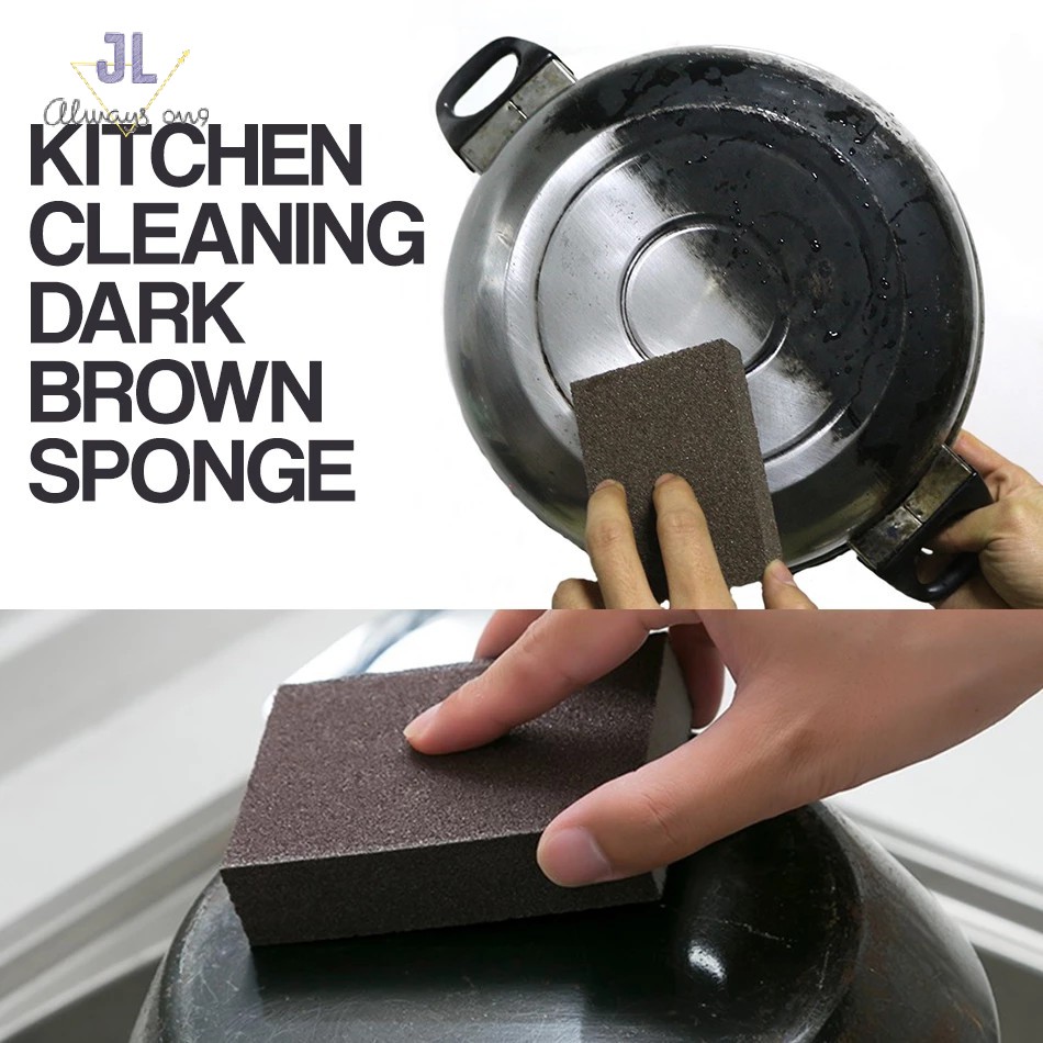 Scrubber - Kitchen Cleaning Black Brown Sponge Scrubber ( 1pcs ...