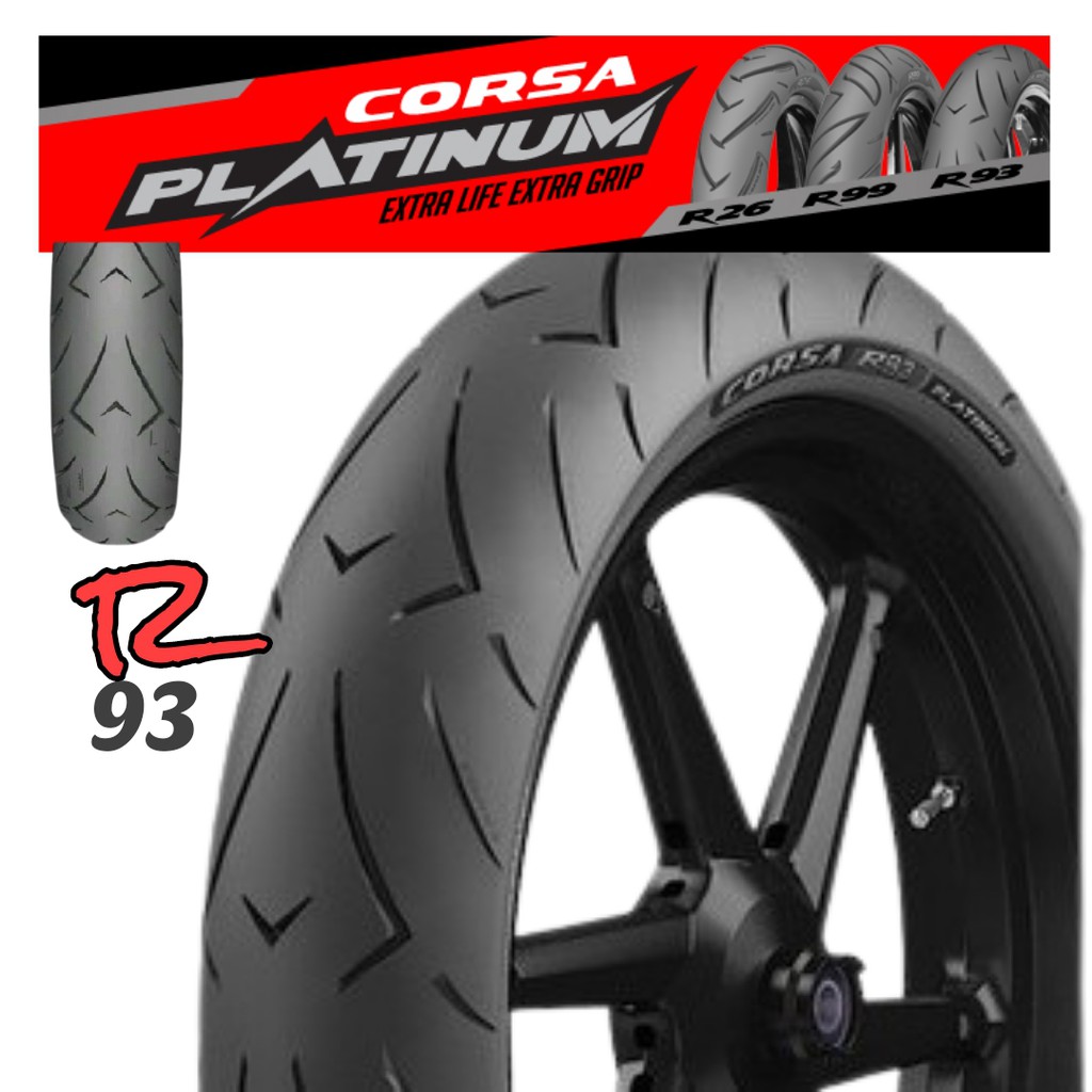 "READY STOCK" TAYAR CORSA PLATINUM R93 110.70.17 , 120.60.17 , 130.70. ...