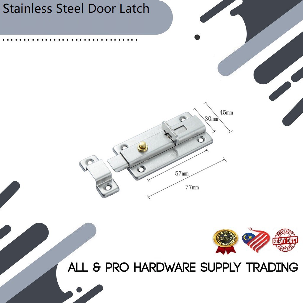 4 INCH Door Lock Gate Bolt Stainless Steel Door Latch Gate Latch ...