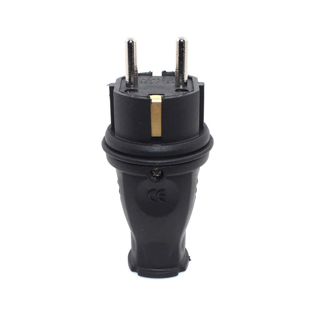 EU Rubber Waterproof Socket Plug Electrial Grounded European Connector ...