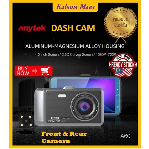 Anytek A60 (1080P+720P) Car DVR Dual Cam Dash Camera | Shopee Malaysia