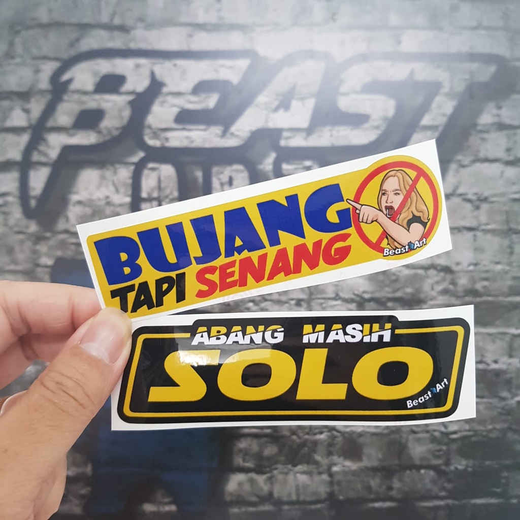 Abang Masih Solo / Bujang Tapi Senang / STICKER BEAST ART | Shopee Malaysia