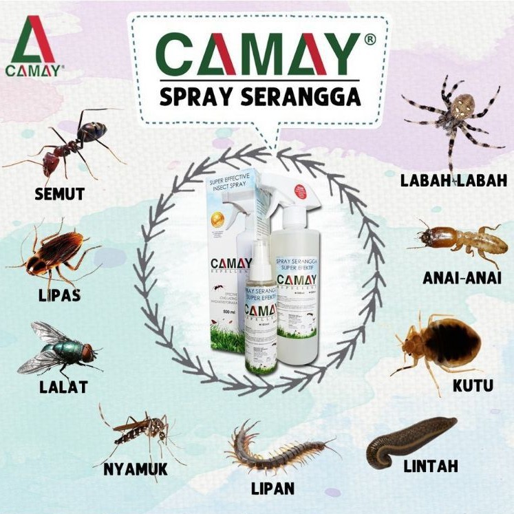 [PS] CAMAY 200ml & 500ml *INSECTS REPELLENT SUPER EFFEKTIVE SPRAY HALAU ...