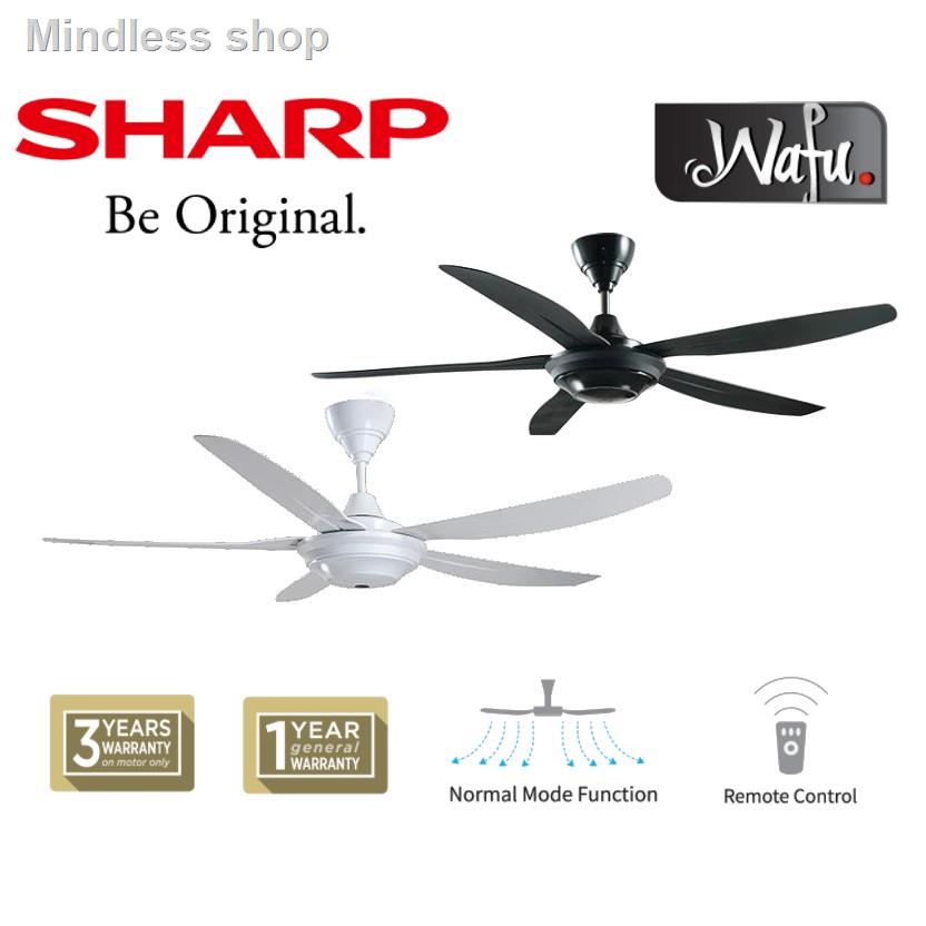 ☋SHARP WAFU 5 BLADE CEILING FAN WITH REMOTE CONTROL PJC116BKWH | Shopee ...
