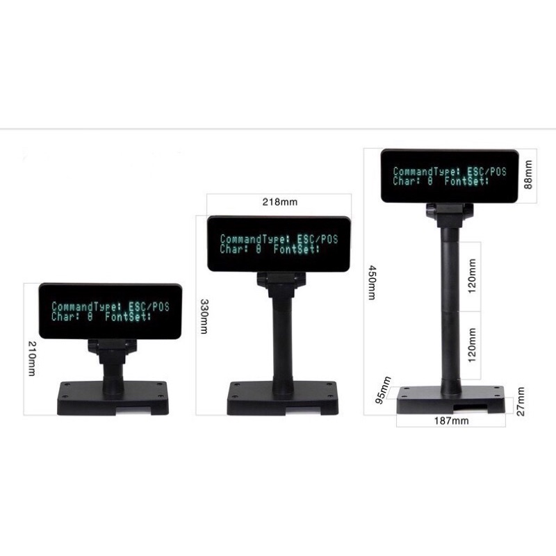 POS System Pos Customer Display Pole LCD 2x20 For All POS Software ...