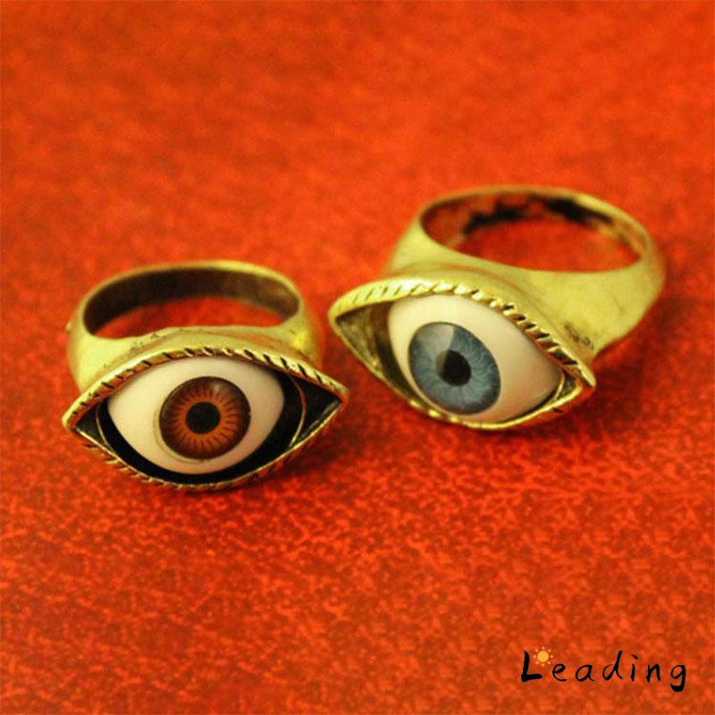 MATA Gothic Rings for Women in the Shape of Vampire Eyes, Large Retro ...