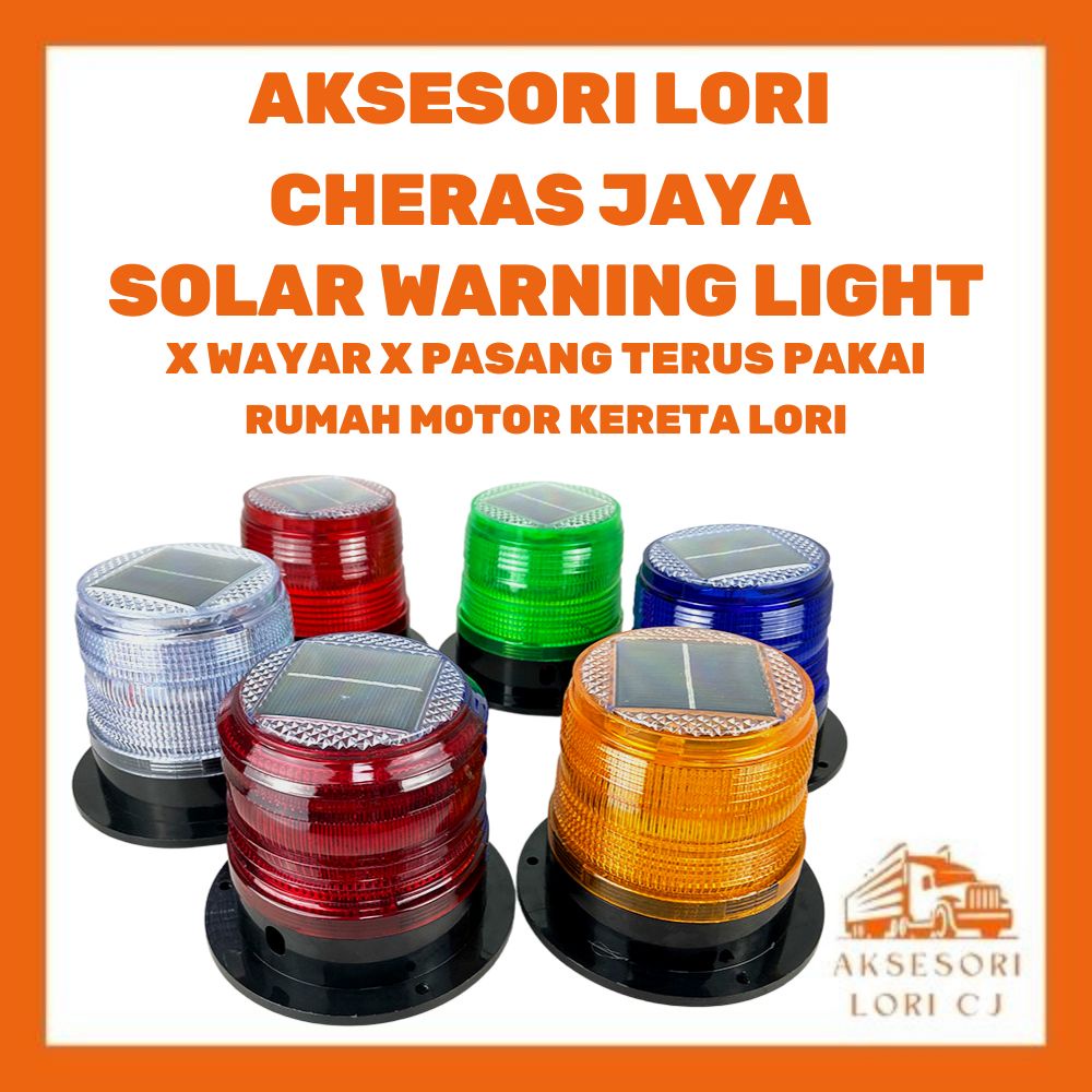 AKSESORI LORI CHERAS JAYA LAMPU BEACON SOLAR 12V 24V WARNING LIGHT LED ...