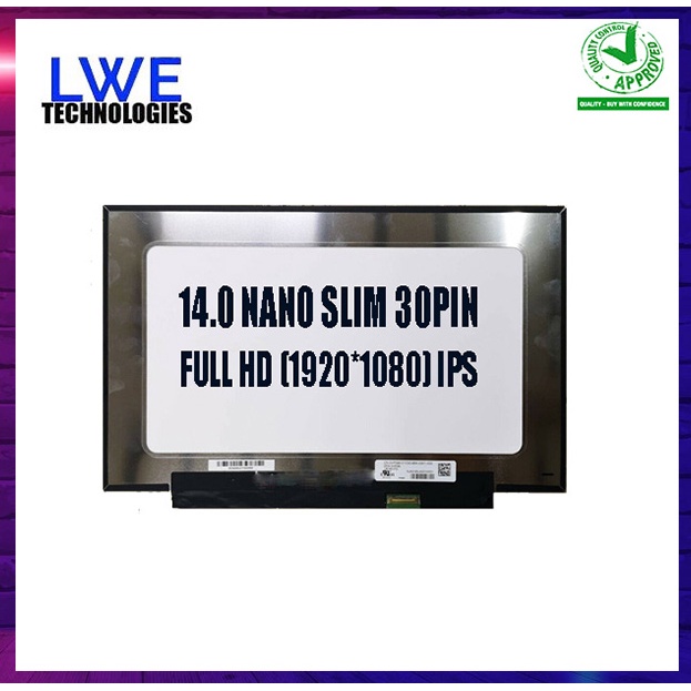 LAPTOP SCREEN 14.0 inch FHd IPS NANO slim 30 pins 1920*1080 display lcd ...