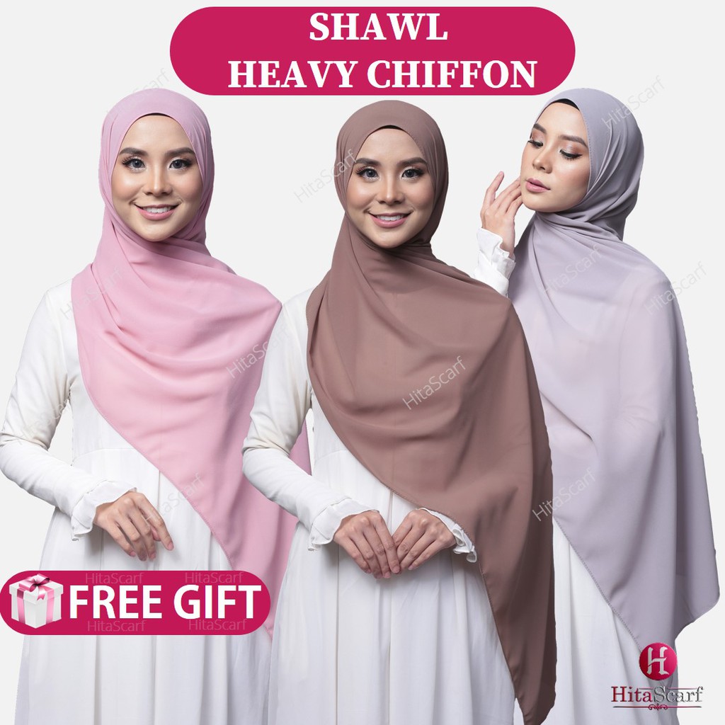 Shawl Heavy Chiffon SET B | Shawl Chiffon | Shawl Keknis | Shawl murah ...
