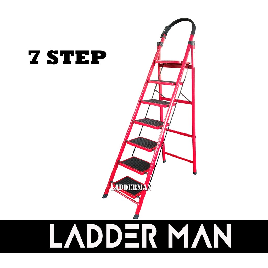 7 Step Medium Duty Foldable Steel Ladder With Hand Grip (ADDRESS ...