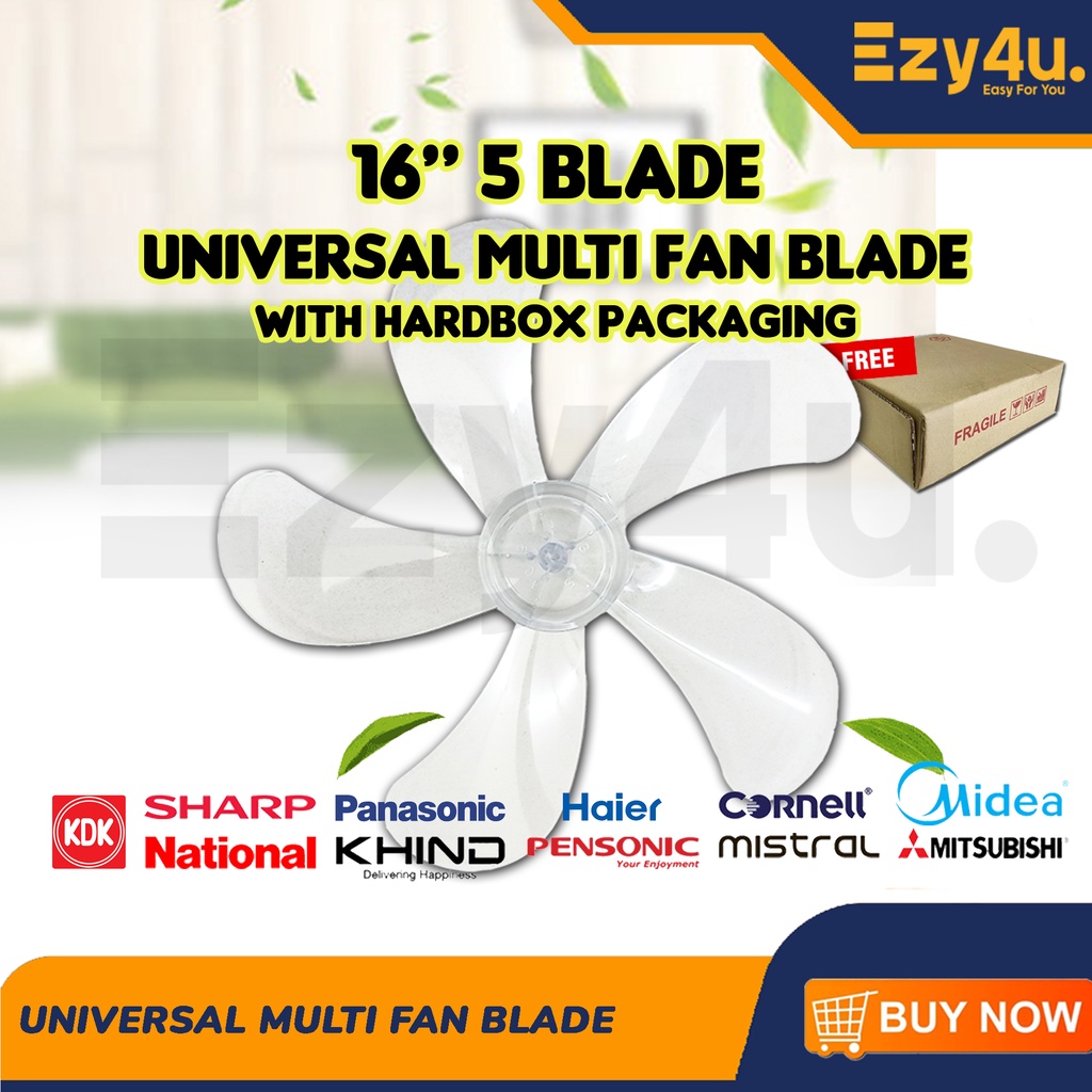 Universal 5 Blade Turbo Multi Fan Blade 16" Replacement 5 Daun Kipas ...