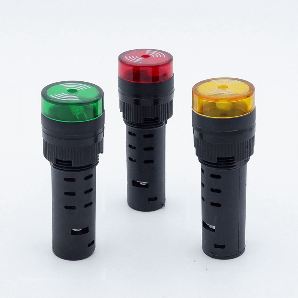 Buzzer 16mm Flash LED Alarm Indicator Light Signal Lamp low voltage ...