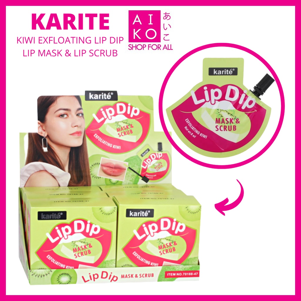 (AIKO) KARITE KIWI EXFLOATING LIP DIP LIP MASK & LIP SCRUB 1PCS (70188 ...