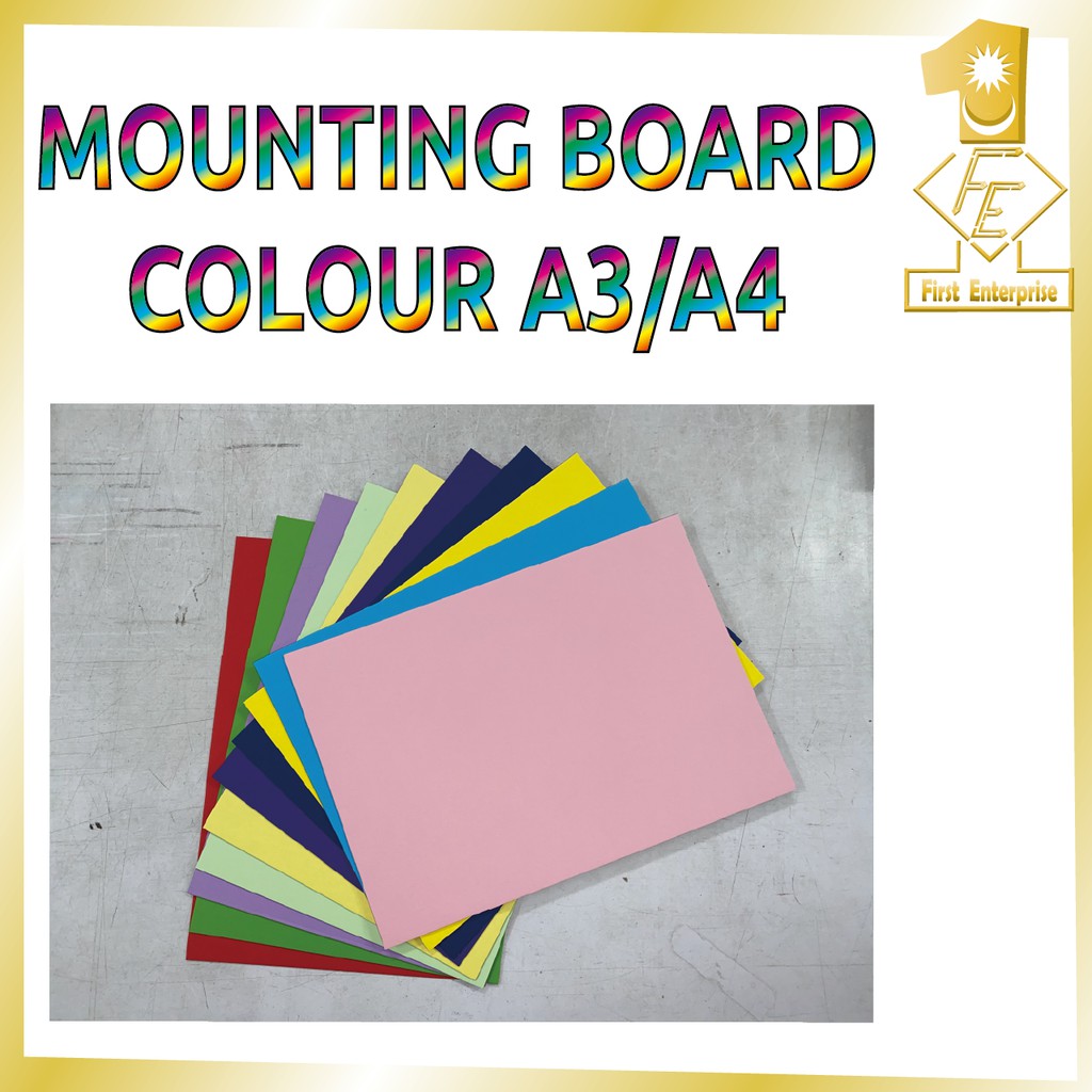 *READY STOCK* Mounting Board Colour A3/A4 size(1.1mm thick) | Shopee ...