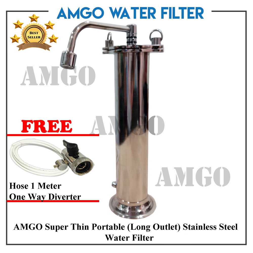 AMGO Super Thin Portable 304 Stainless Steel Water Filter Water ...
