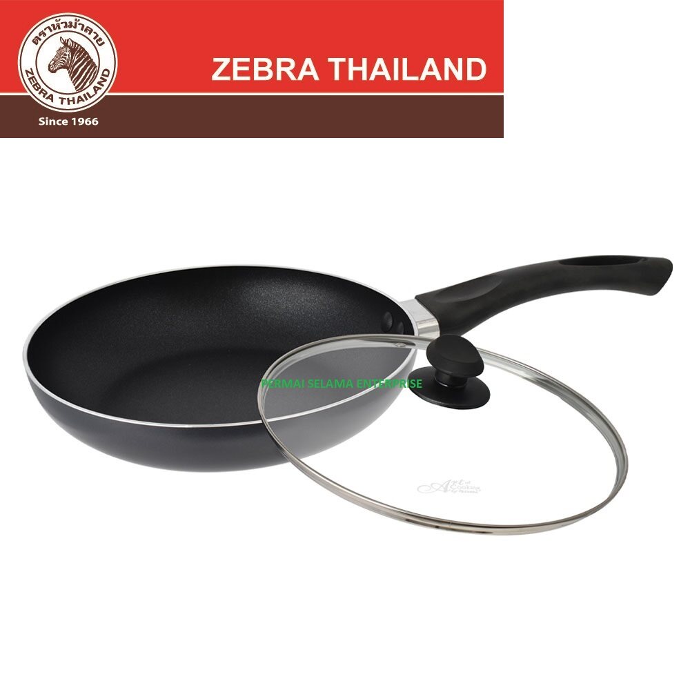 泰国斑马牌 Zebra Thailand 28cm Wisdom Non Stick Fry Pan With Glass Lid ...