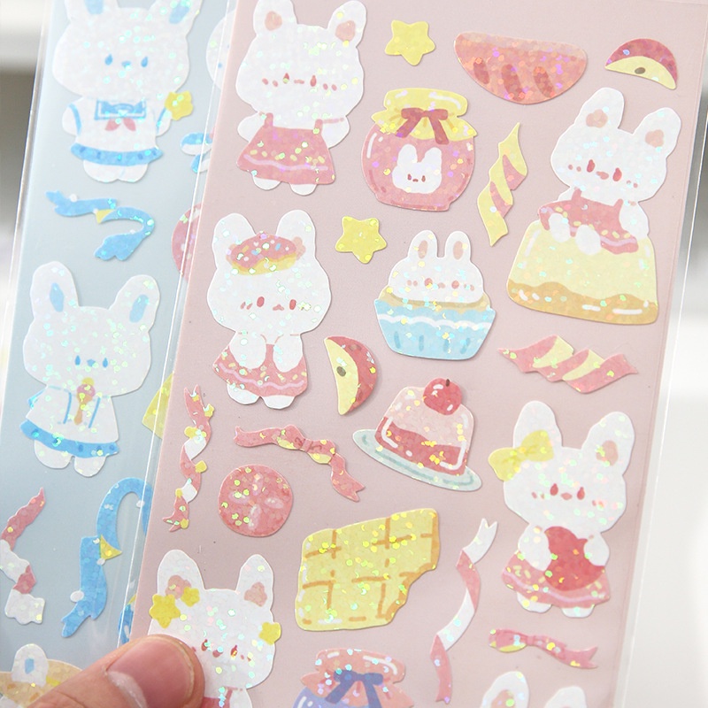 Soft cute rabbit garden series stickers 4 models optional cute hand ...