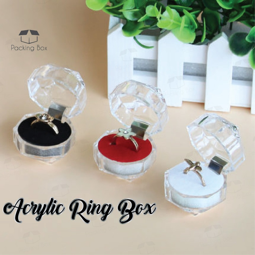 Ring Box Cincin & Acrylic Ring Box Jewellery Box Earring & Bracelet ...