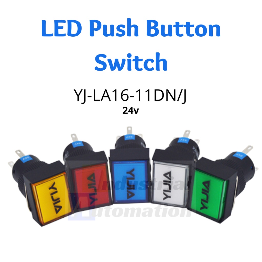 LED Push Button Switch Illuminated Lamp Rectangle Self Reset Latching Button 16mm | Shopee Malaysia