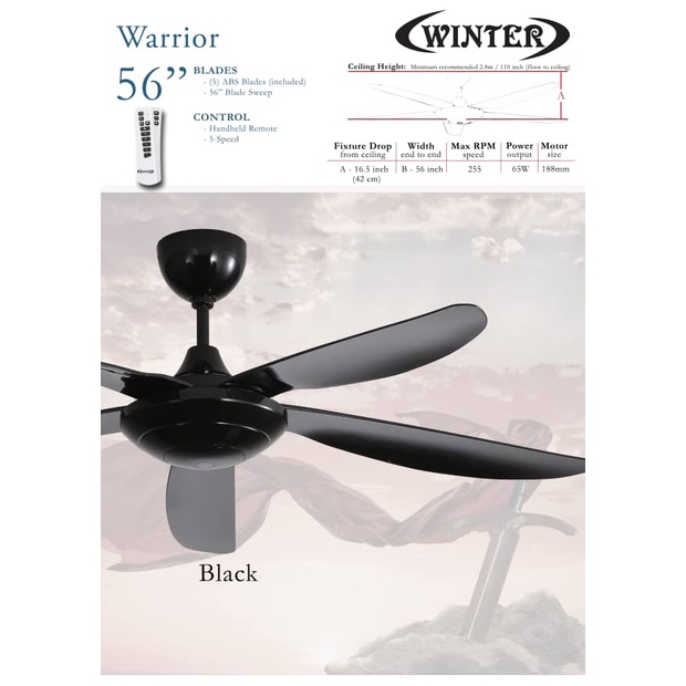 ELMARK CEILING FAN 56'' (WARRIOR) (WINTER) | Shopee Malaysia