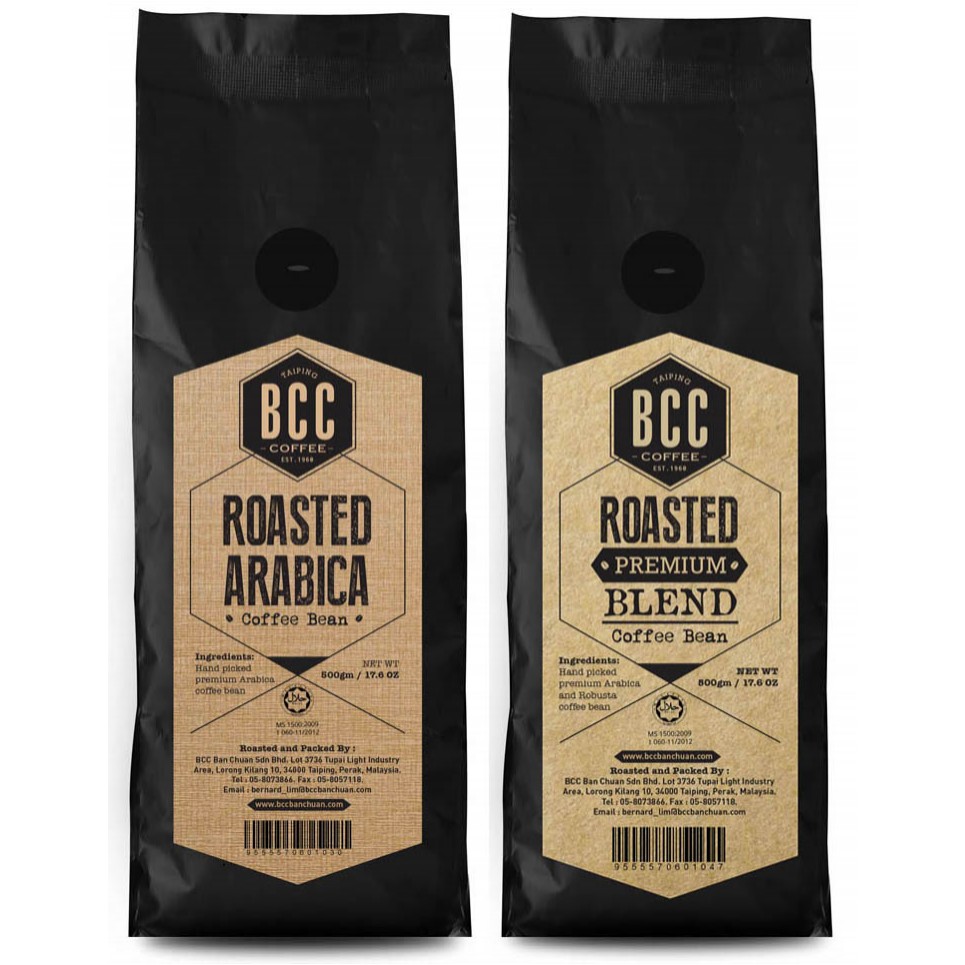 1 x BCC Biji Kopi Arabica Panggang (500gm) + 1 x BCC Campuran Premium ...