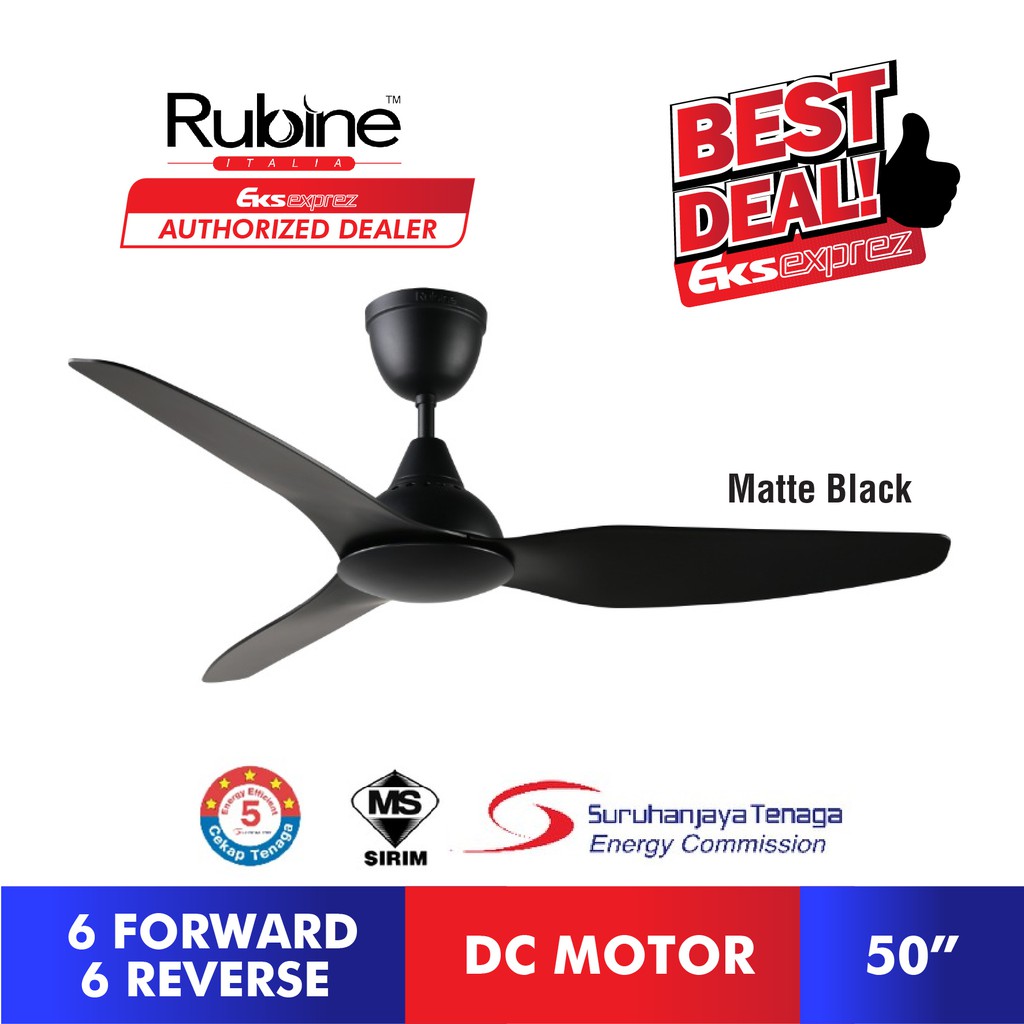 Rubine 50" DC Motor Ceiling Fan RCF-SOFFIO50-3B-MB | Shopee Malaysia